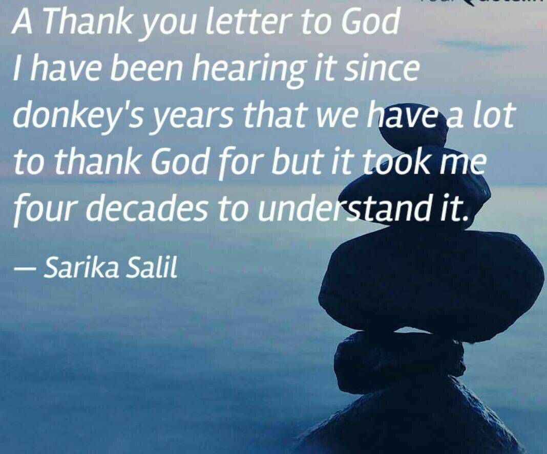 Thank You Letter For God